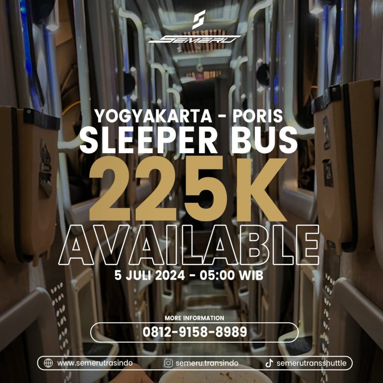 Tarif Bus Slepeer PO Semeru Yogyakarta-Poris Hanya Rp225 Ribu, Catat ...